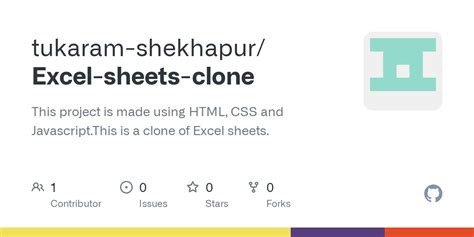 GitHub Tukaram Shekhapur Excel Sheets Clone This Project Is Made Using HTML CSS And