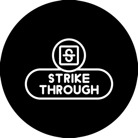 Strikethrough Text Button Line Circle Inverted 67350589 Vector Art At