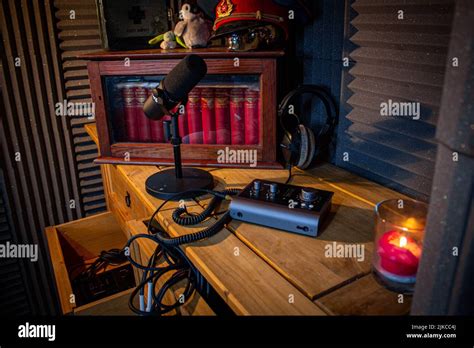 A Shure Microphone Cable Audient Interface And A Pair Of