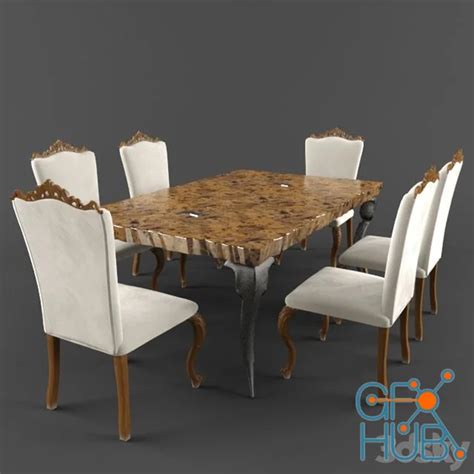 3d Model Bizzotto Table Chair 125161