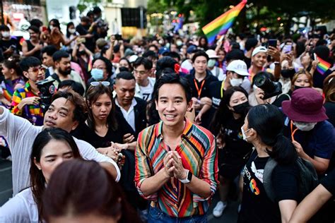 Thai Pm Front Runner Pita Attends Pride Parade Promising Same Sex