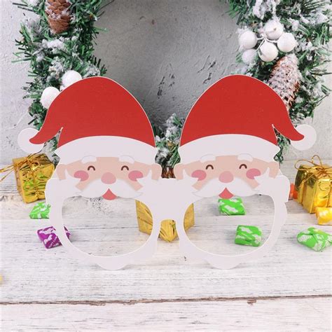 8 Pcs Xmas Paper Eyewear Unique Santa Claus Patter Grandado