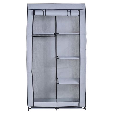 Dulap Din Material Textil Cadru Metalic 45 X 90 X 170cm Gri Negru Emag Ro