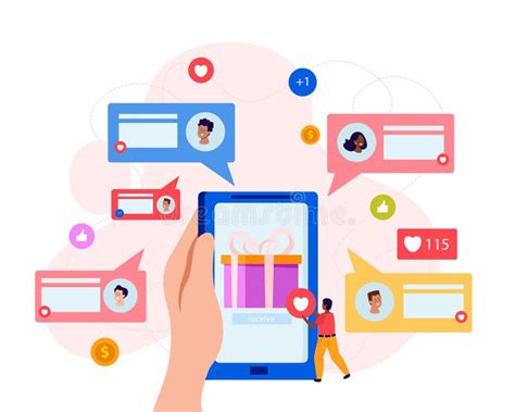 Referral Program Flat Colored Composition Stock Illustration