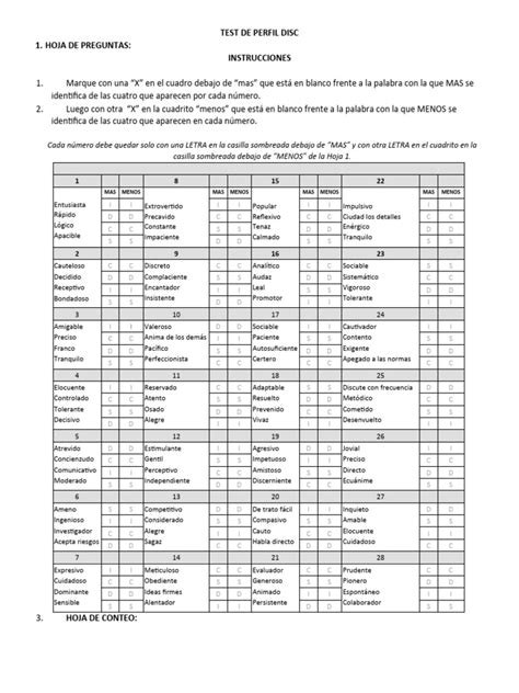 Test Disc Sencillo Final Pdf