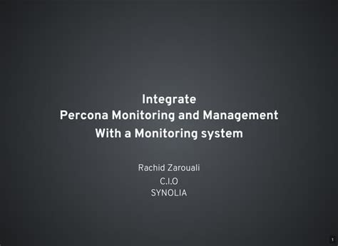 Percona Integrate Pmm Within An Existing Monitoring Platform Pdf Computer Software And