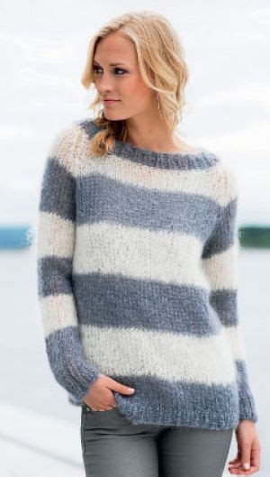 Strik En Stribet Sweater Strikkeopskrift Jakke Overdele Til Damer