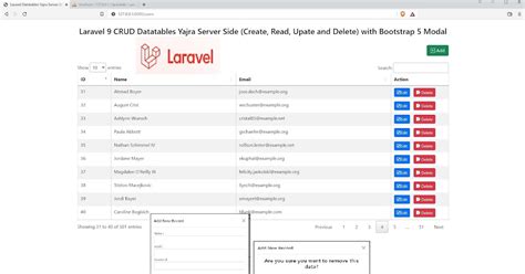 Laravel CRUD Datatables Yajra Server Side Create Read Upate And Delete With Bootstrap