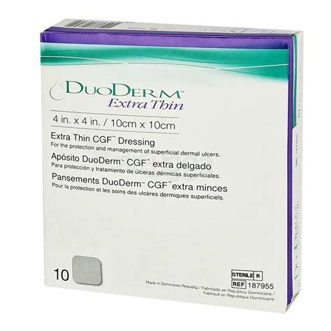 Duoderm Extra Thin 4 In X 4 In 10cm X 10cm Extra Thin Cgf Dressing