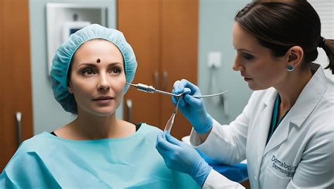 Dermatologist Performing Mole Removal Procedure Premium Ai Generated