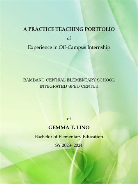 Sample Practice Teaching Portfolio Pdf Learning Teachers