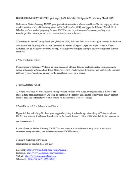 Igcse Chemistry Solved Past Paper 0620 Feb Pdf