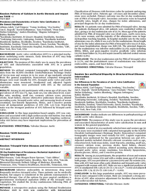 Tct 690 Sex Differences In The Prevalence Of Aortic Valve Calcification
