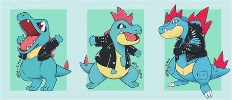 Totodile Evolutions By Pink Reptile On Deviantart