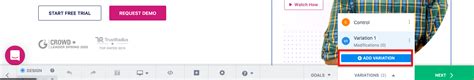 creating variations using visual editor in vwo vwo