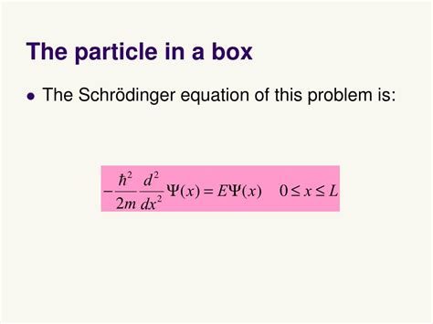 PPT Lecture 8 Particle In A Box PowerPoint Presentation Free Download ID 4295628
