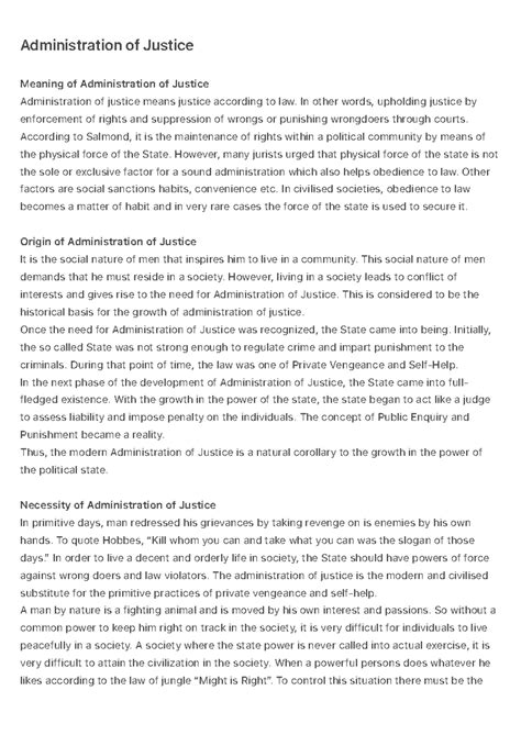 Administration Of Justice Administration Of Justice Meaning Of