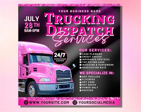 Truck Dispatcher Flyer Diy Flyer Template Design Trucking Services
