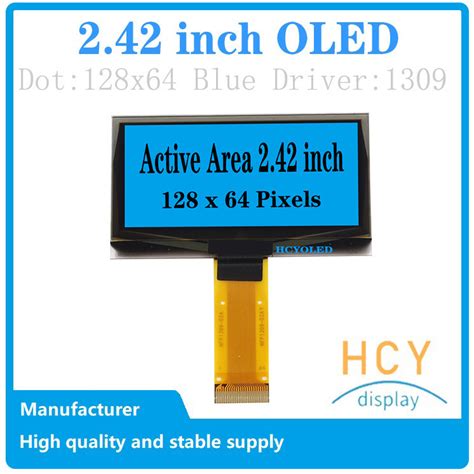 Low Temperature Operation 2 42 Blue Color OLED Display Manufacturer Direct Sales 128X64 Pixels
