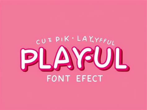 Premium Photo | Cute Pink Playful Text Style Font Effect