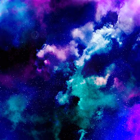 Cosmic Blue Galaxy Drawing Background With Sparkling Stars Starry Sky