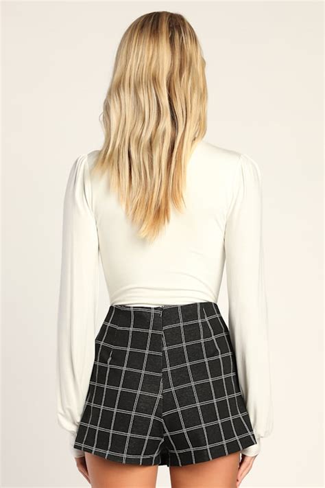 Black Skort Plaid Skort Skort With Pockets Mini Skort Lulus