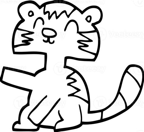 Funny Line Drawing Cartoon Cat 45314462 Png