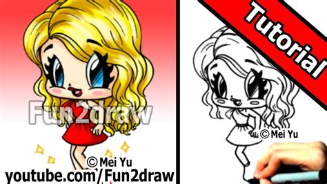 Taylor Swift Chibi Drawing Tutorial Fun2draw Online Drawing Lessons Youtube