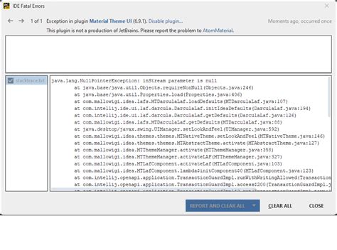 Ide Fatal Error · Issue 1843 · Chrisrmmaterial Theme Jetbrains · Github