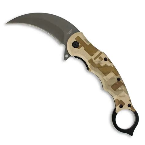 Desert Tactical Karambit Camouflage Folding Talon Knife Spring