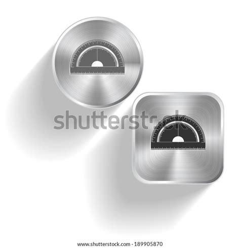 Protractor Vector Set Steel Buttons Stock Vector Royalty Free