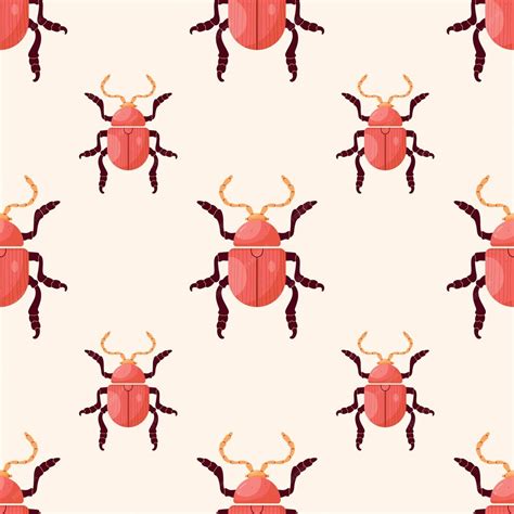 Premium Vector Seamless Pattern With A Ladybug And A Red Beetle