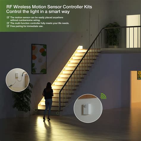 Rayzeek Wireless Motion Sensor Controller Kit No Wiring Mini Pir Sensor