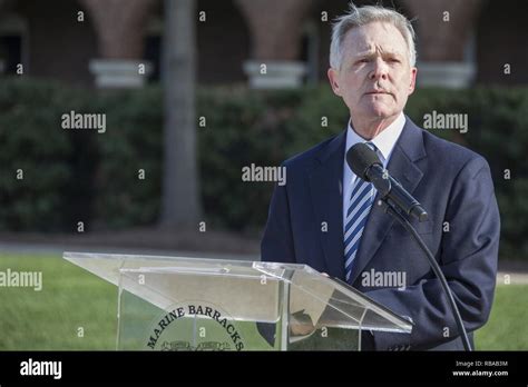 The Honorable Raymond E Mabus Secretary Of The Navy Speaks During His Farewell Parade At