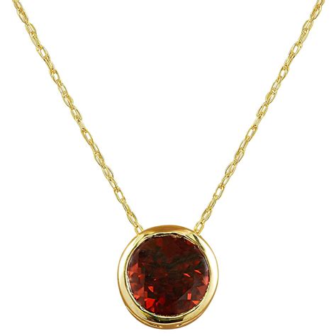 Garnet Necklace In 14 Karat Yellow Gold For Sale At 1stdibs