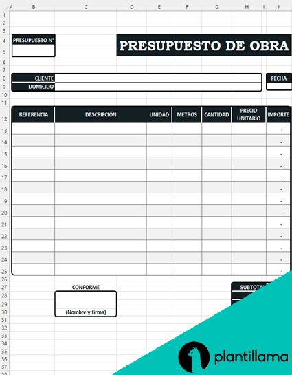 Presupuesto De Obra Descarga En Excel Gratis