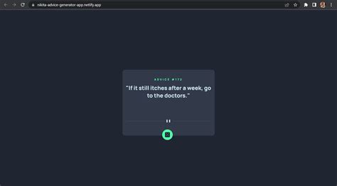Github 29nikitaadvice Generator App