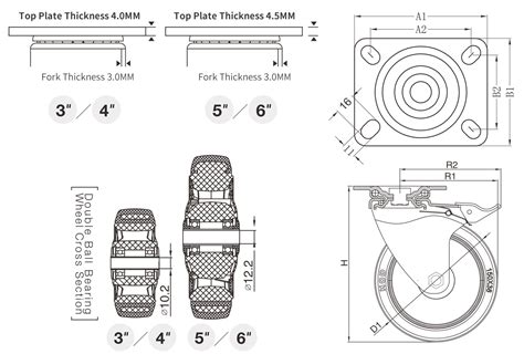 Lockable 3 Inch Heavy Duty Caster Wheels Hod Caster Manufacturing