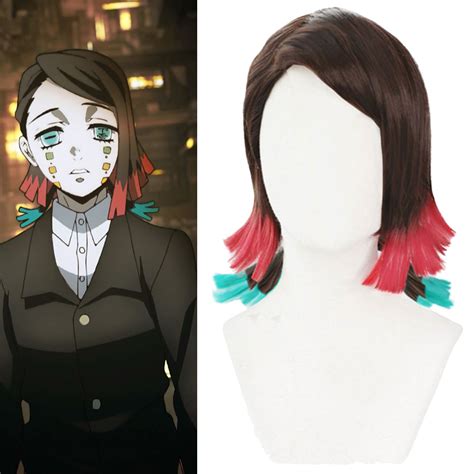 Anime Demon Slayer Kimetsu No Yaiba Enmu Short Cospaly Synthetic Wig