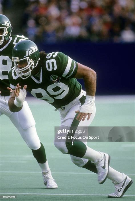 Defensive End Mark Gastineau Of The New York Jets Rushing The News