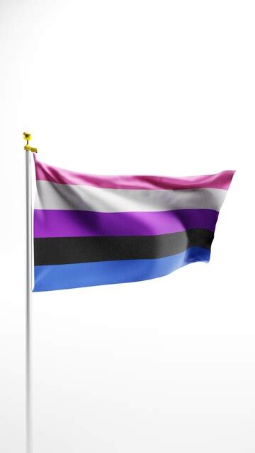 Premium Photo Waving Gender Fluid Pride Flag Against White Background
