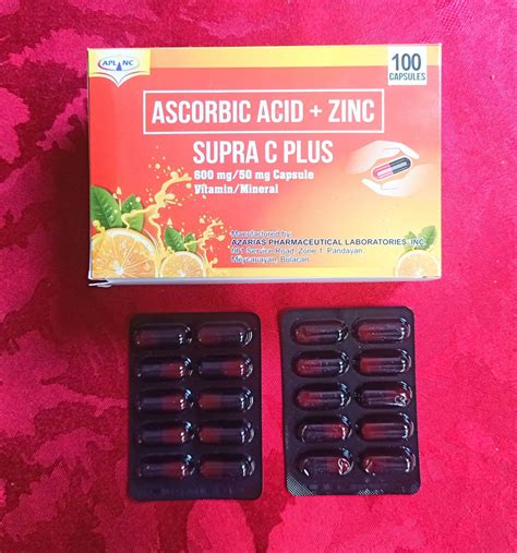 Supra C Plus Ascorbic Acid Zinc 600mg 50mg Capsule For Immunity Lazada Ph