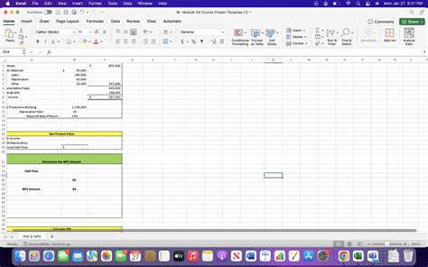 Solved In The Excel Template Provided Determine The Npv