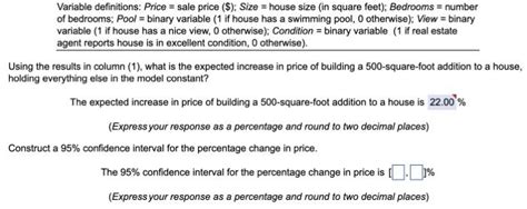 Solved Suppose That A Researcher Collects Data On Houses