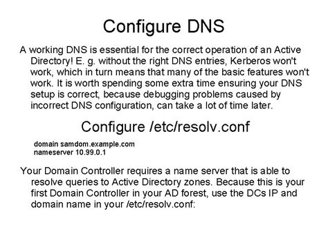 setup a samba active directory domain controller