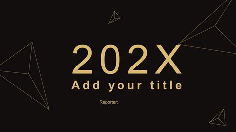Ppt Of Geometric Black Gold Annual Meeting Preaentation Pptx Wps Free Templates