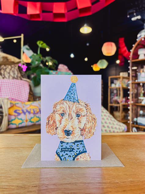 Dudley Cockapoo Party Hat Card The Arc