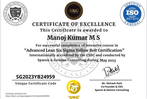 I Am Happy To Share That I Have Obtained A New Certification Advanced Lean Six Sigma Yellow