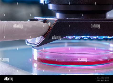 Microscope In A Medical Research Center For Analyzing Sample Scientist