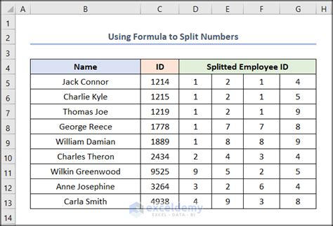 How To Separate Numbers Using Formula In Excel Ways